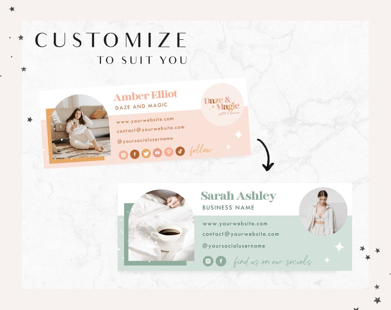 Email Signature Template Canva Boho Business Email Signature - Etsy