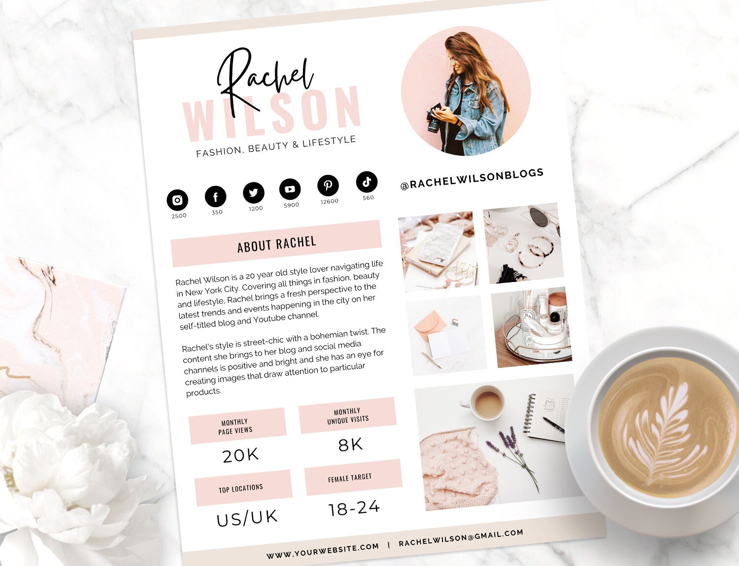Media Kit Template Canva Blog Rate Sheet Blogger Media Kit - Etsy Australia