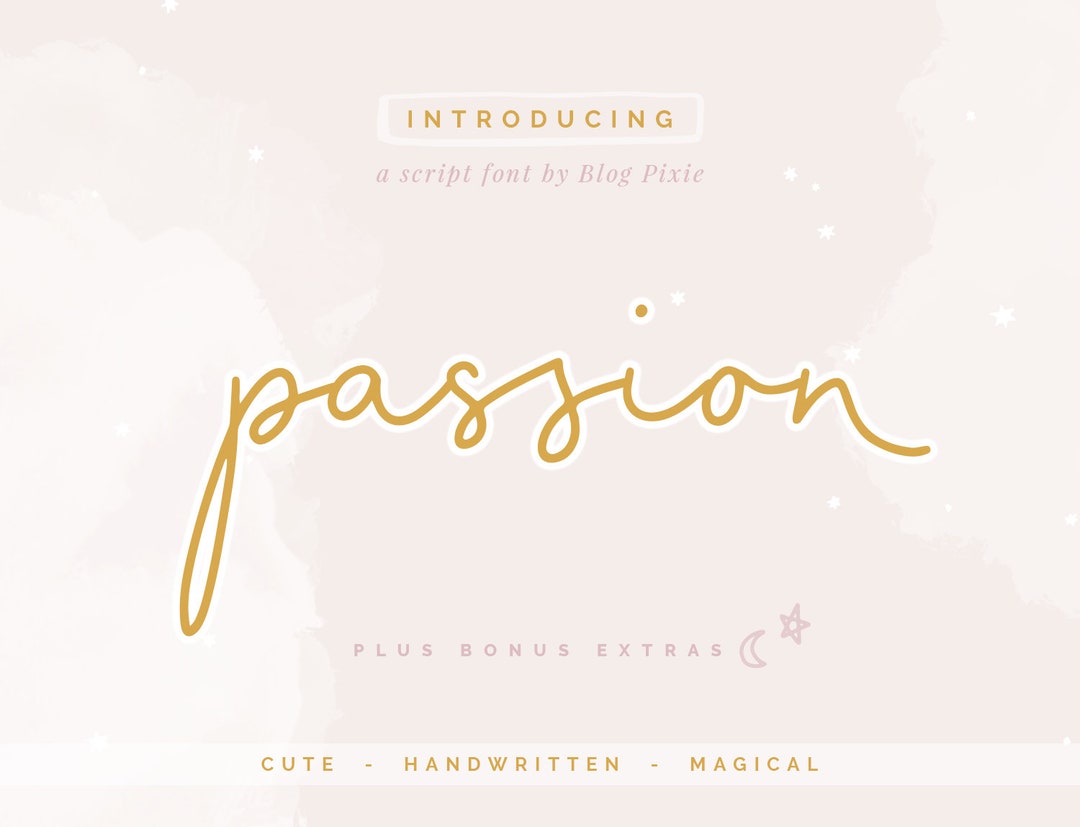 Passion Script Font - Handwritten Font - Modern Calligraphy - Planner ...