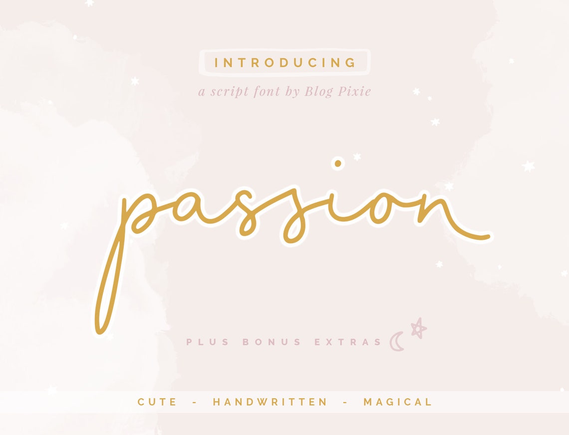Passion Script Font Handwritten Font Modern Calligraphy - Etsy