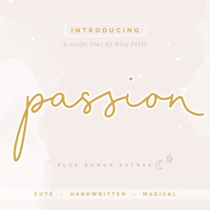 Passion Script Font - Handwritten Font - Modern Calligraphy - Planner ...