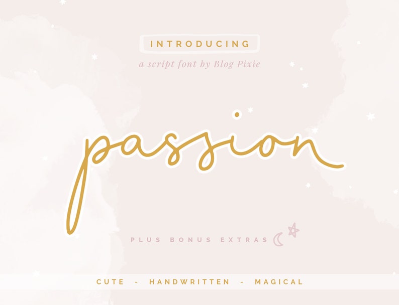 Passion Script Font Handwritten Font Modern Calligraphy - Etsy