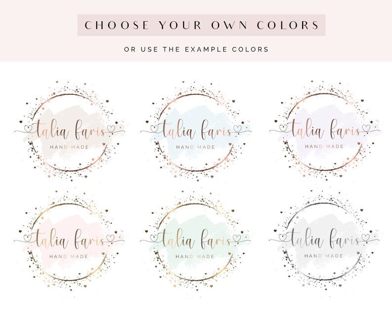 Rose Gold Logo Design Pretty Heart Logo Feminine Logos - Etsy