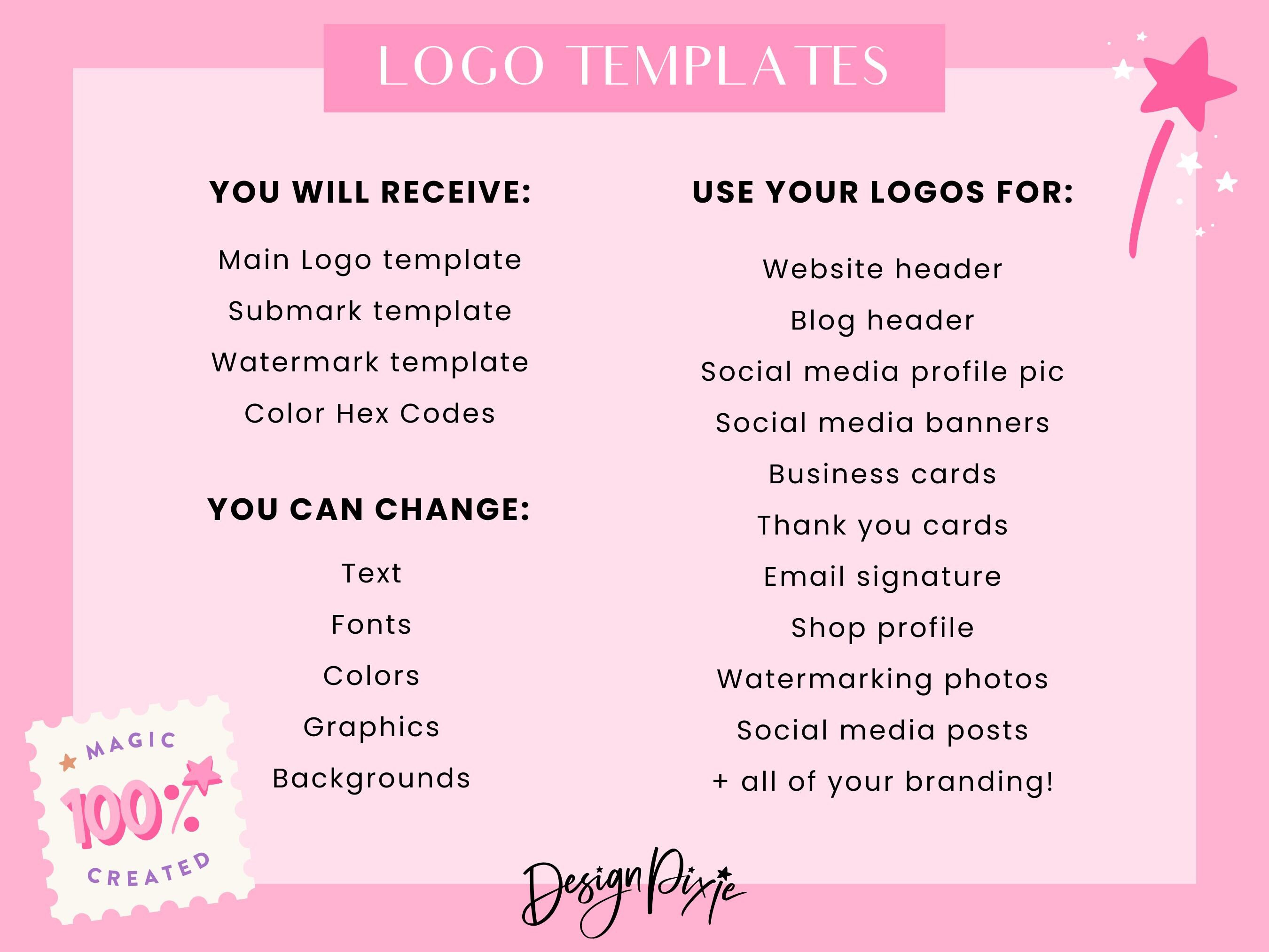 Pretty Pastel Logo Design Template With Balloons - Editable Canva Logo ...