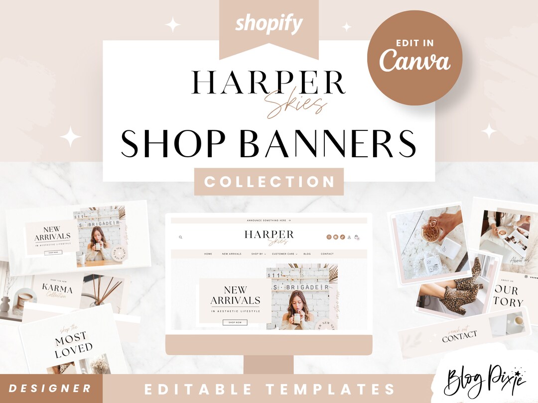 Shop Banner Templates Minimal Aesthetic Shopify Store Banner Designs ...