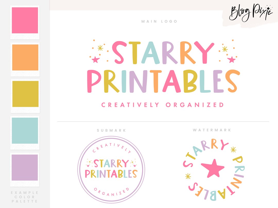 Bright Colorful Logo Design Small Business Logo Fun Logos - Etsy