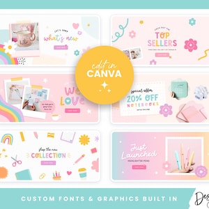 Shop Banner Templates Canva - Shopify Store Banner Designs - Playful ...
