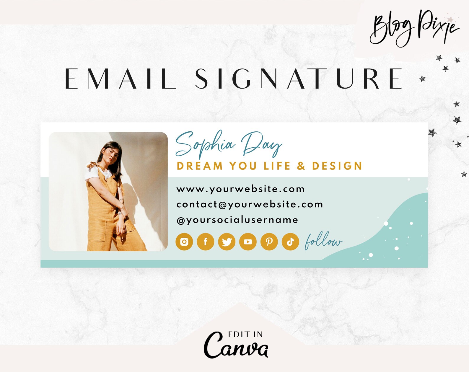 Email Signature Template Canva Business Email Design Gmail - Etsy