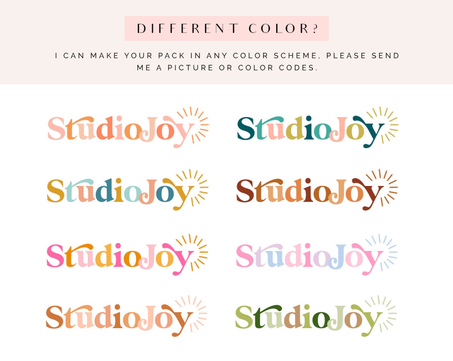 Boho Logo Design Colorful Logo Small Business Logo - Etsy