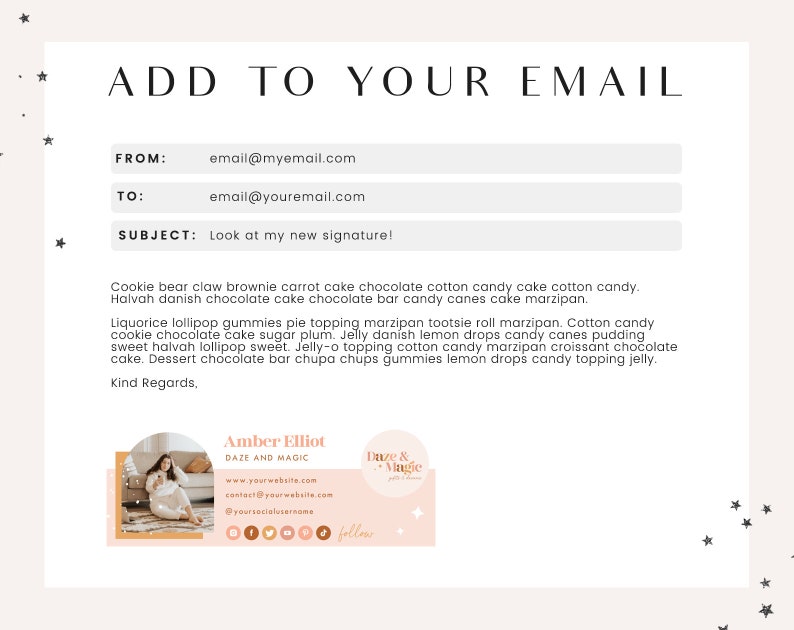 Email Signature Template Canva Boho Business Email Signature - Etsy