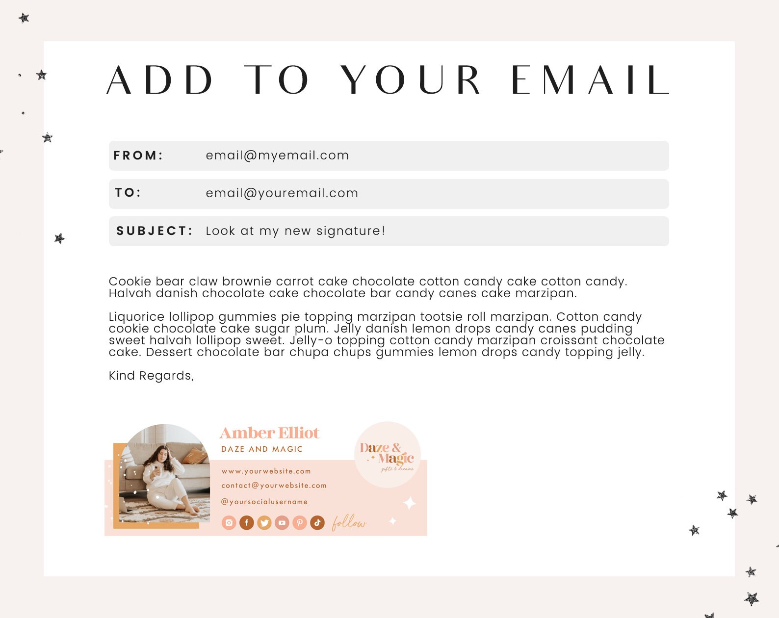 Email Signature Template Canva - Boho Business Email Signature Design ...