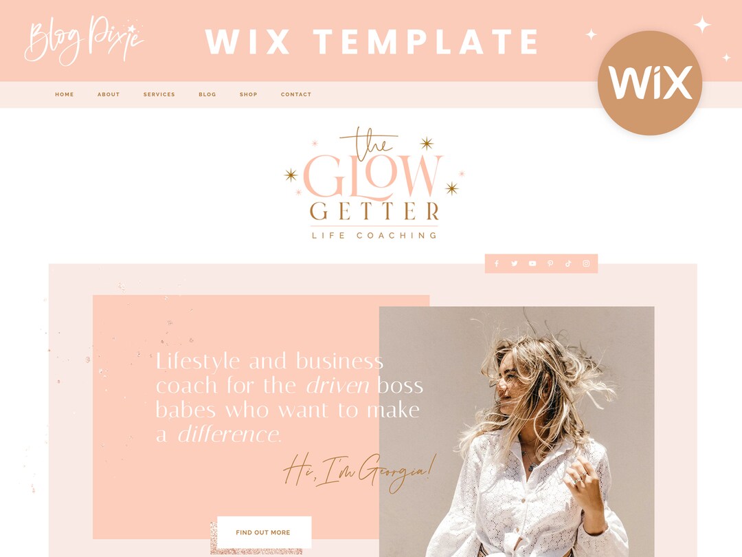 Wix Website Template Creative Theme for Wix Life Coach Website Social ...