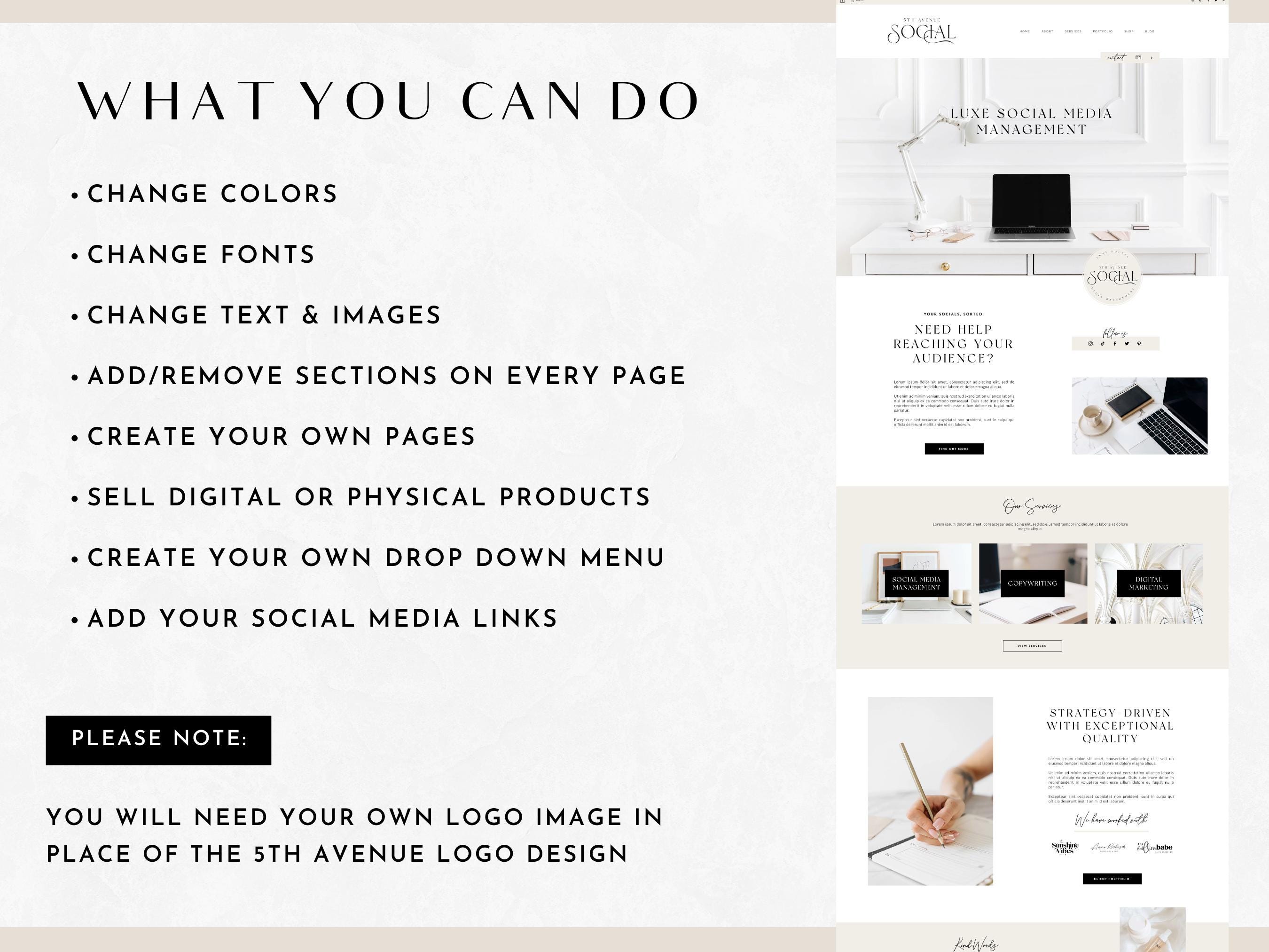 Minimal White Wix Website Template - Social Media Manager - Modern ...