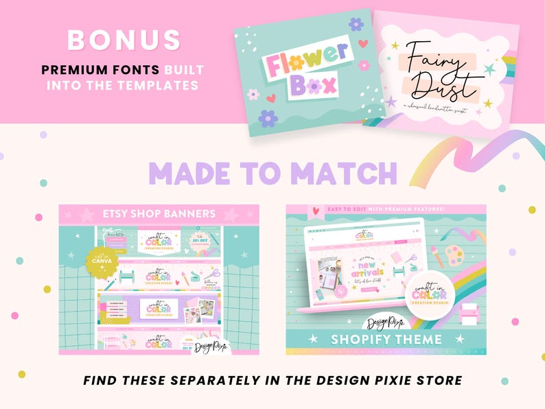 Pastel Rainbow Etsy Listing Image Templates Canva - TPT Mockups for ...