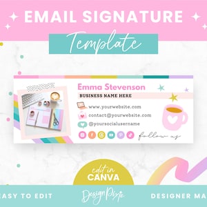 Bright Email Signature Template Canva - Craft Small Business Email ...