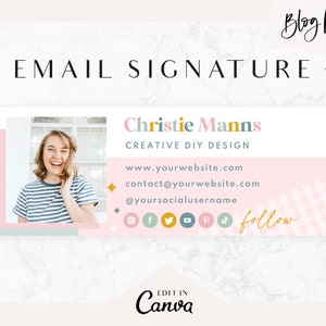 Email Signature Template Canva Pastel Rainbow Colorful Branding ...
