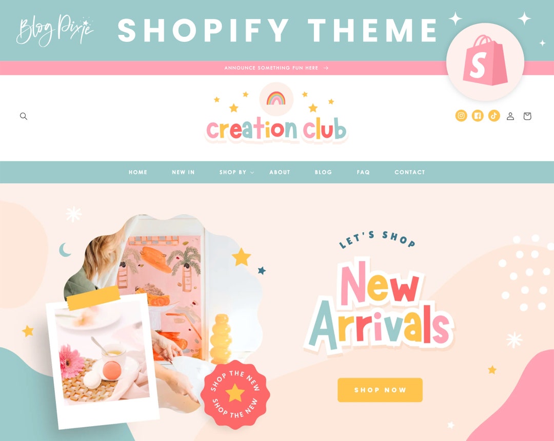 Fun Shopify Theme Ecommerce Website Design Template - Etsy Australia