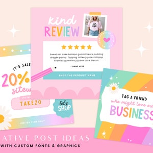 Rainbow Instagram Post Templates Canva - Positive Quotes for Instagram ...