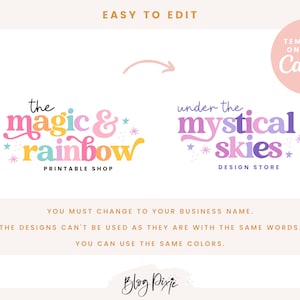 Rainbow Logo Design Template Editable Canva Logo Design Retro Rainbow ...