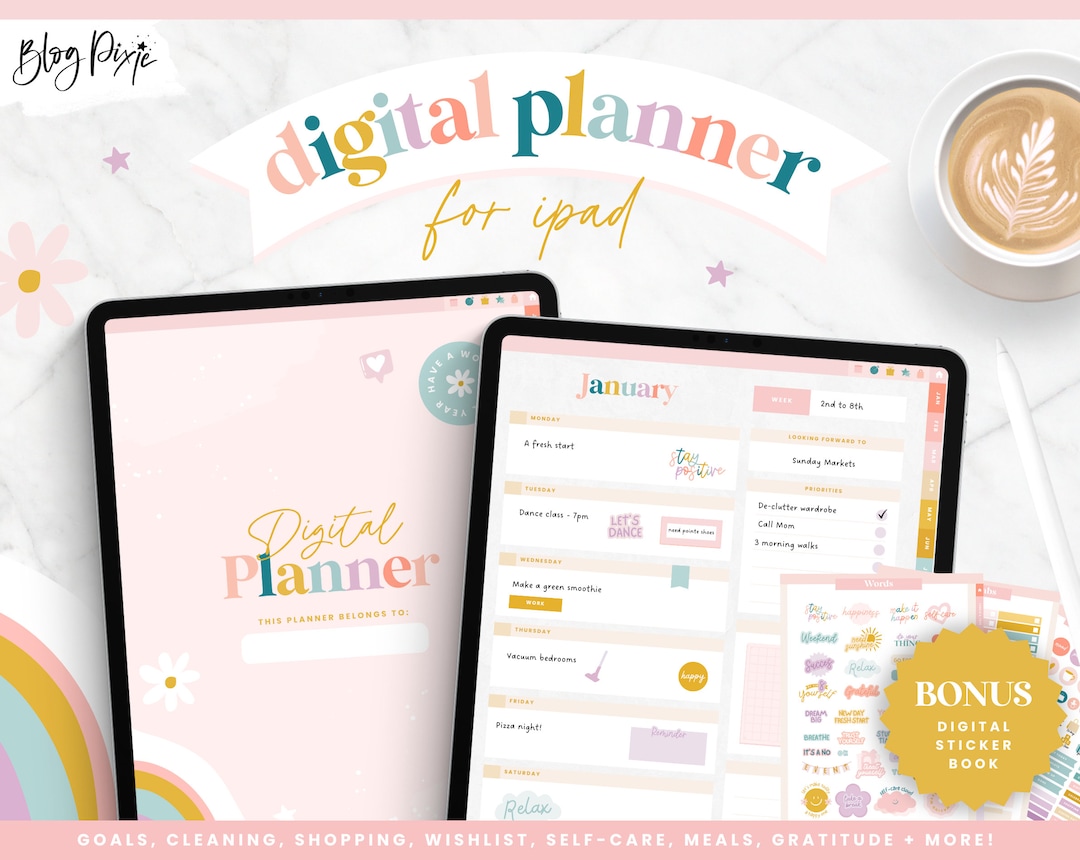 Digital Planner 2025 - Undated Goodnotes Planner - Digital Stickers ...