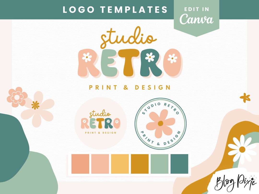 Retro Logo Template Canva Editable Logo Design Small Business Logo Logo ...