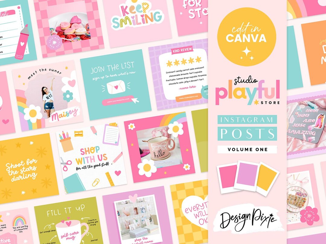 Rainbow Instagram Post Templates Canva Positive Quotes for Instagram ...
