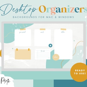 Desktop Organizer Blue - Wallpaper Background - Aesthetic Desktop ...