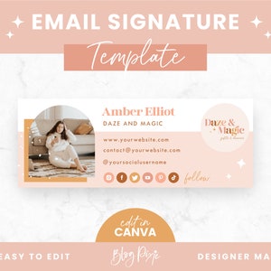 Email Signature Template Canva - Boho Business Email Signature Design ...