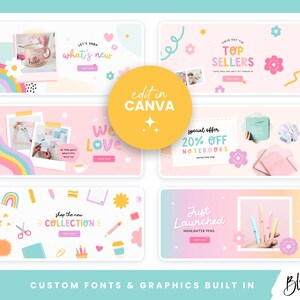 Shop Banner Templates Canva Shopify Store Banner Designs Playful ...