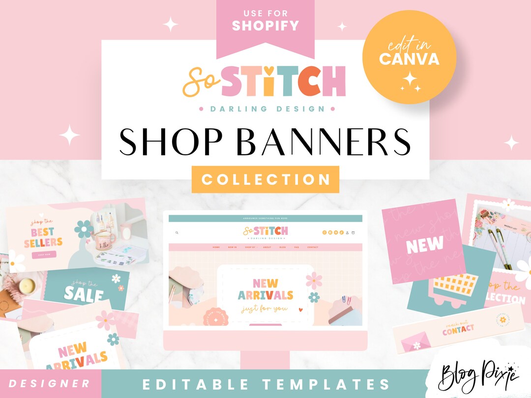 Shopify Banner Templates Canva Shopify Store Banner Designs Rainbow ...