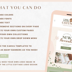 Cottagecore Aesthetic Shopify Theme - Sage Green Peach Shopify Template ...