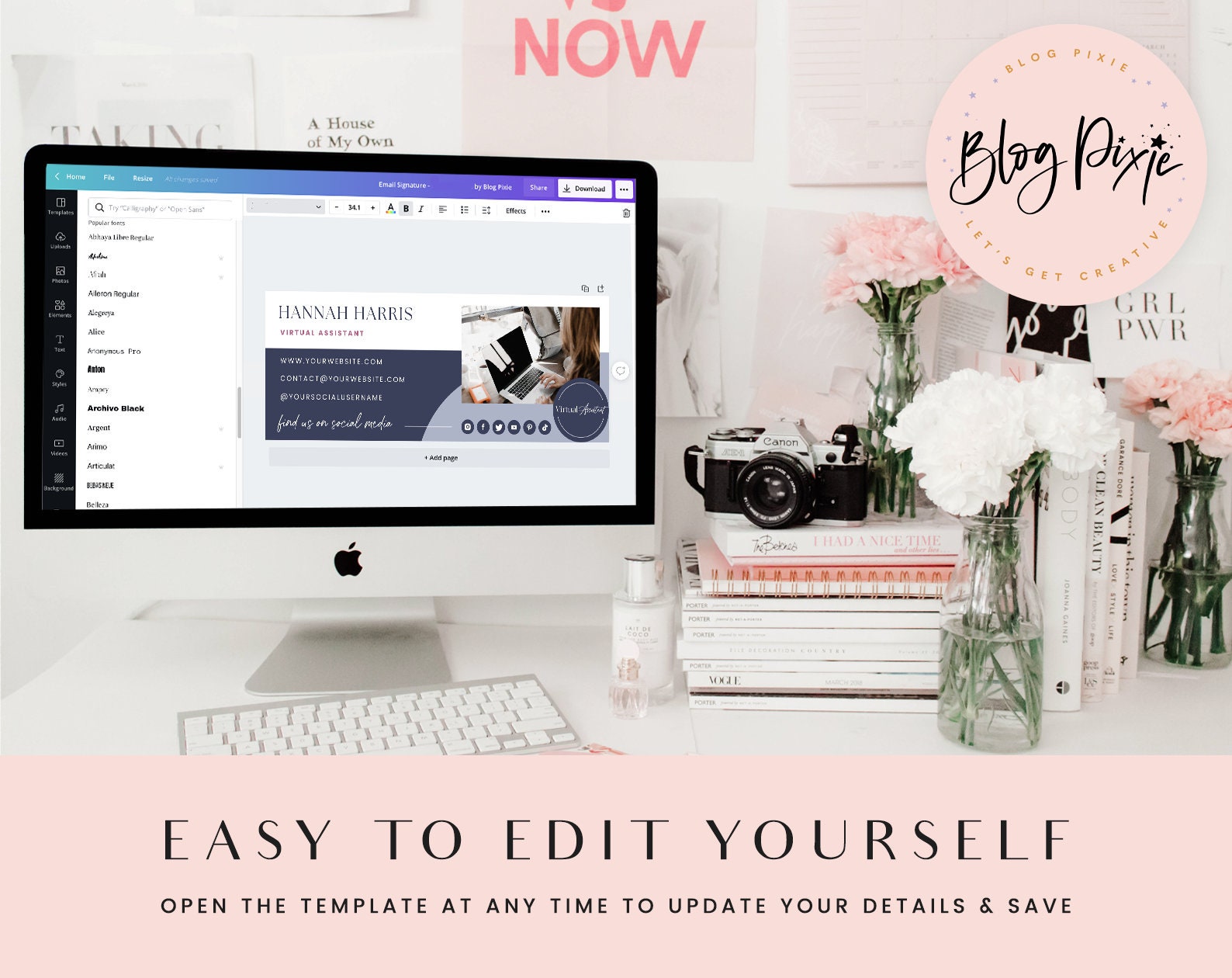 Virtual Assistant Email Signature Template Canva Business - Etsy