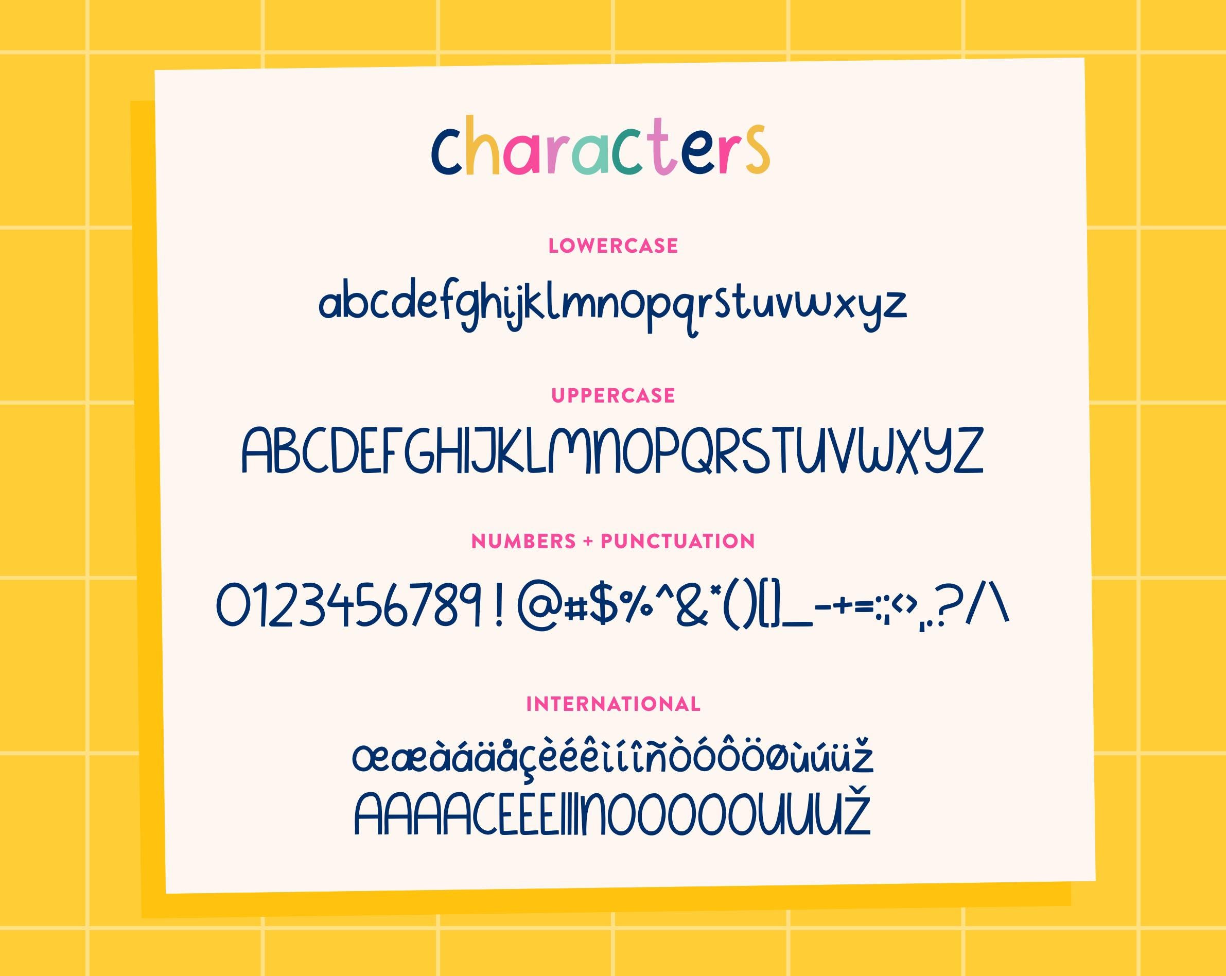Letter Love Font - Cute Quirky Handwriting Font - Playful Childlike ...
