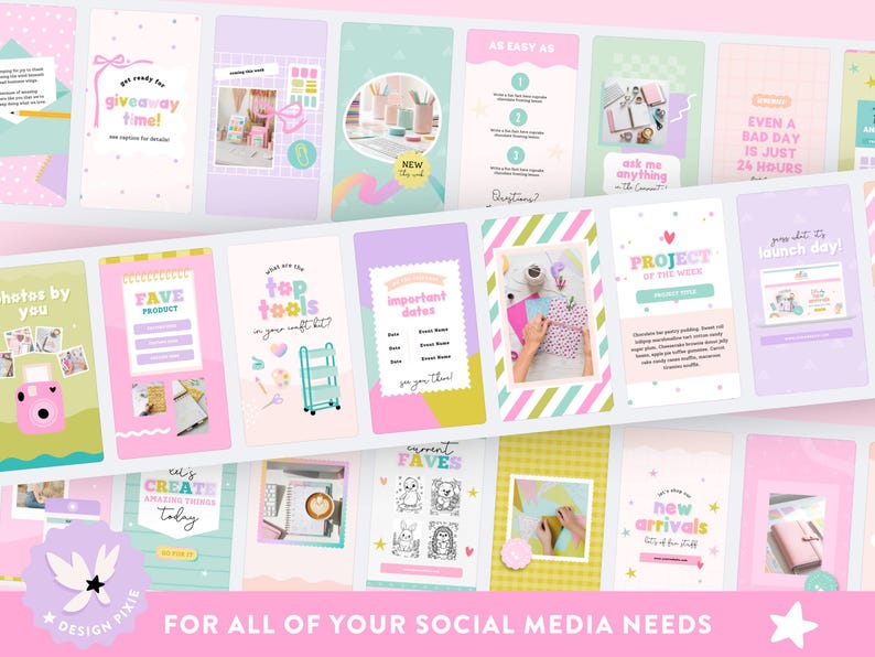 Craft Instagram Templates Rainbow - Canva Posts Story Ideas Portrait ...