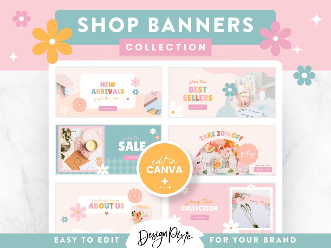 Shopify Banner Templates Canva - Shopify Store Banner Designs - Rainbow ...