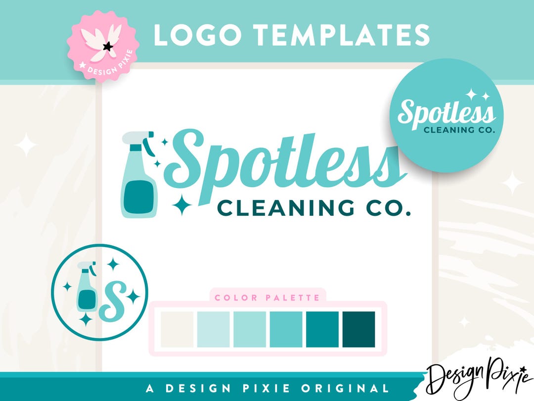 Cleaning Business Logo Template - Blue Canva Logo Design for Cleaning ...