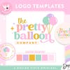 Pretty Pastel Logo Design Template With Balloons - Editable Canva Logo ...