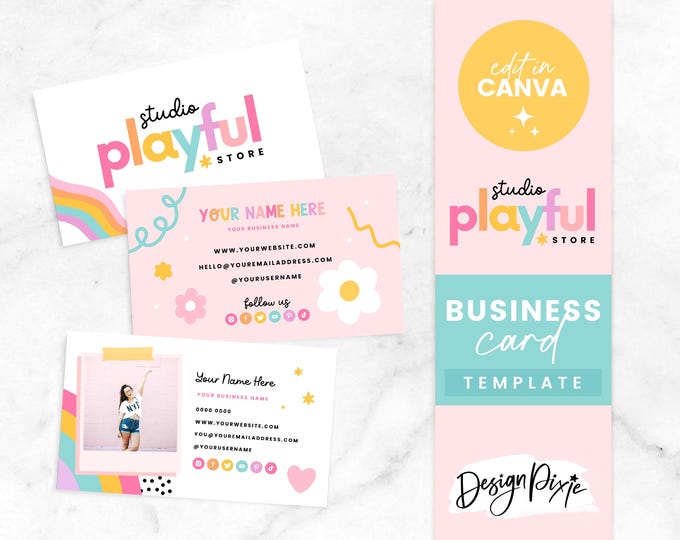 Rainbow Logo Design Template Canva - Editable Logo Design - Flower Star ...