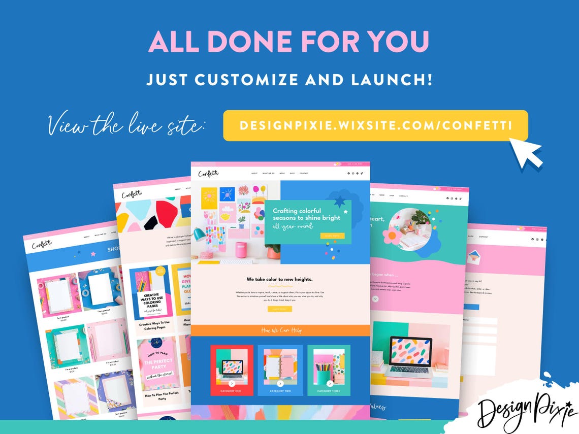 Colorful Wix Website Template - Bright Web Design Theme - Creative ...