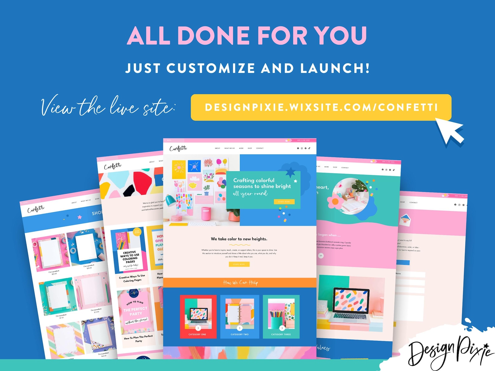 Colorful Wix Website Template - Bright Web Design Theme - Creative ...
