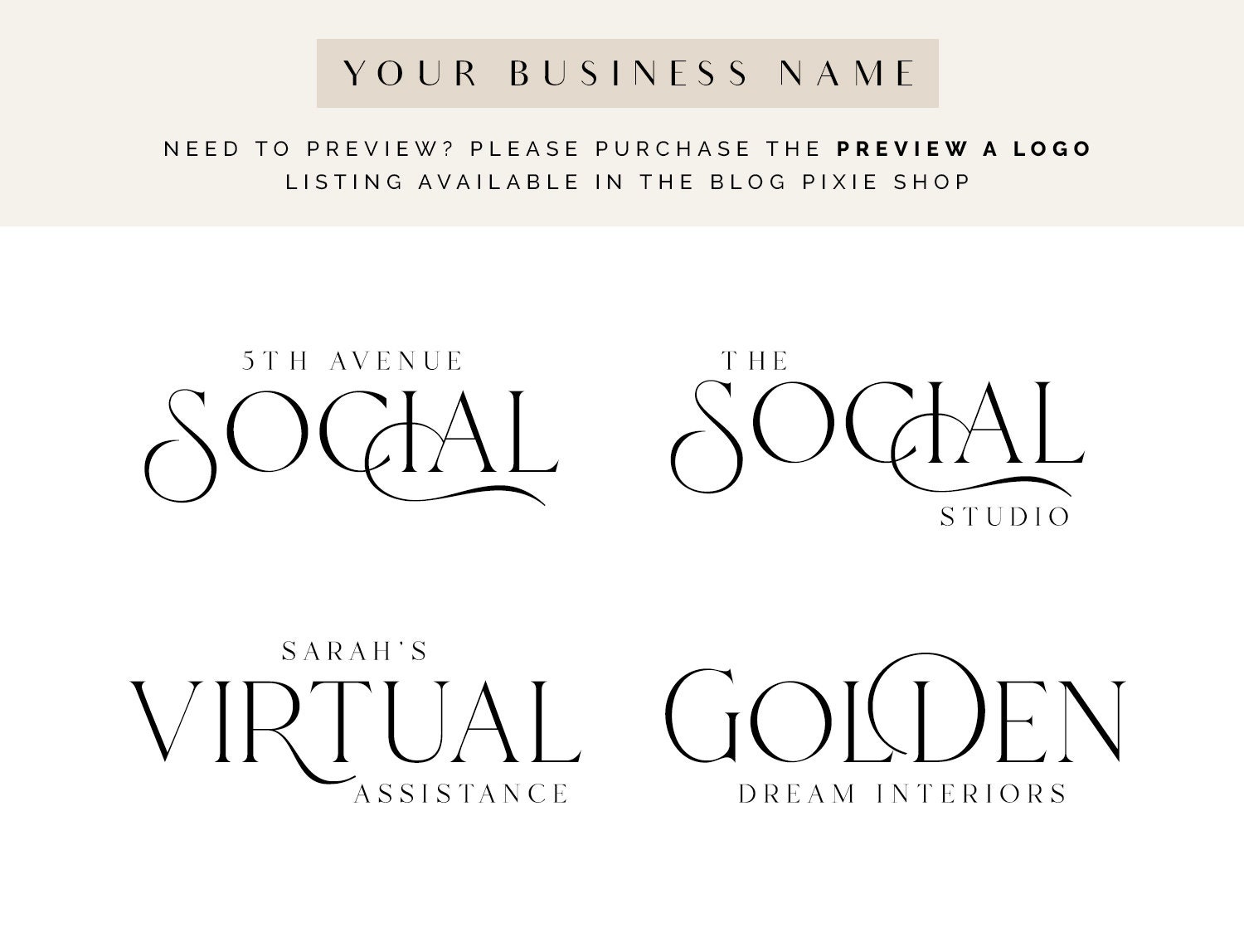 Modern Logo Design Social Media Manager Logo Virtual | Etsy