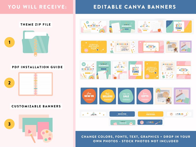 Rainbow Teacher Shopify Theme - Classroom Education Design - Fun ...