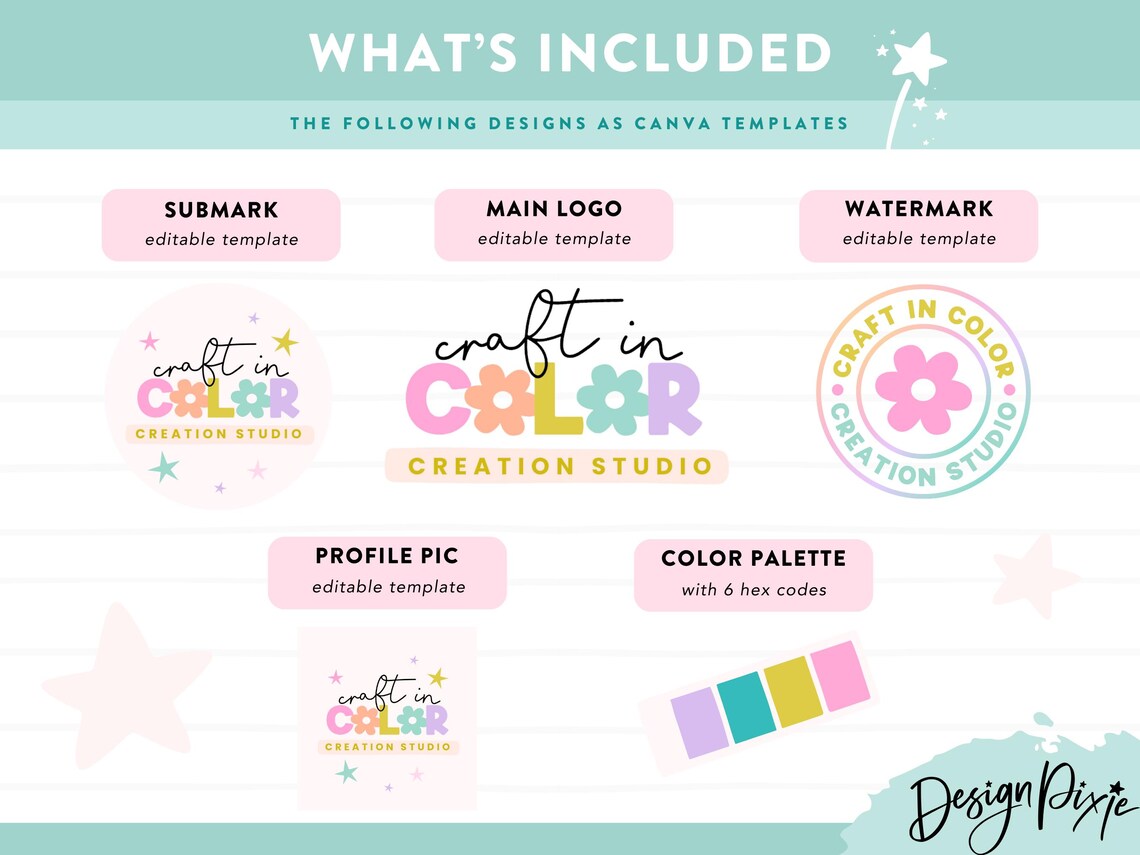 Craft Logo Design Template Canva - Logo for Crafting - Editable Logo ...