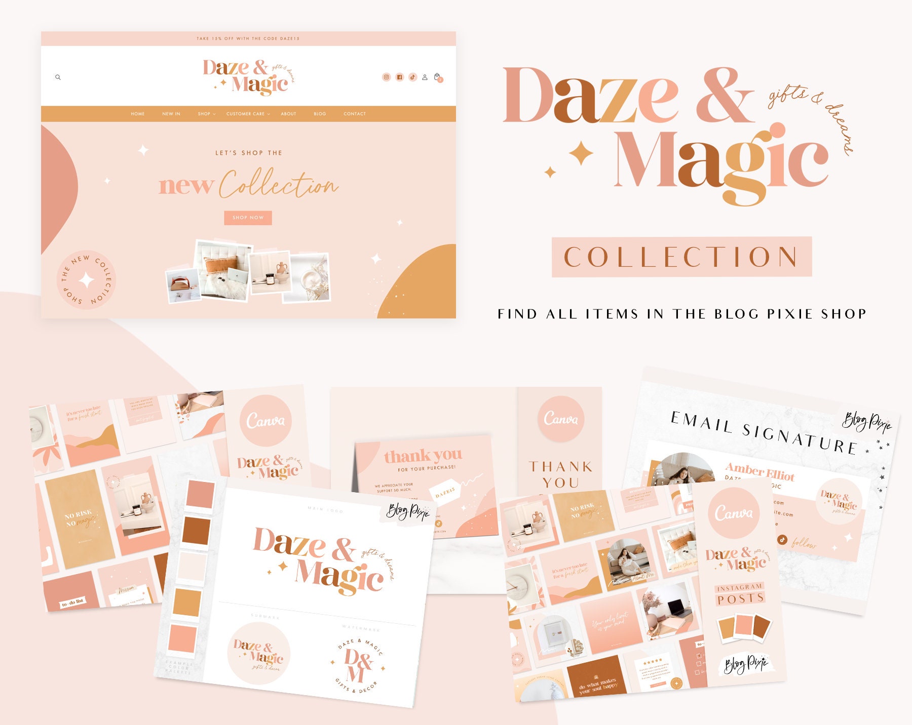 Email Signature Template Canva - Boho Business Email Signature Design ...