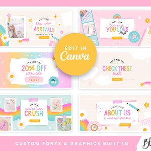 Shop Banner Templates Canva Rainbow Shopify Store Banner Designs ...