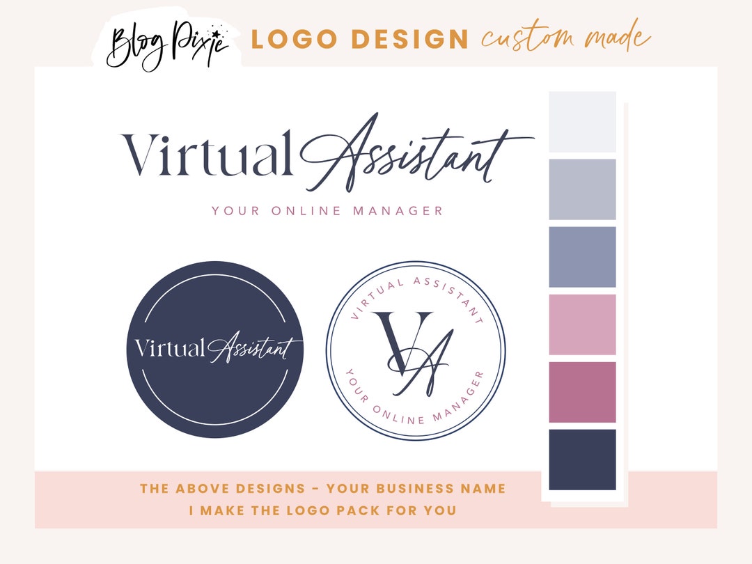Virtual Assistant Logo Design - Modern Logo - Coach Logo - Social Media ...