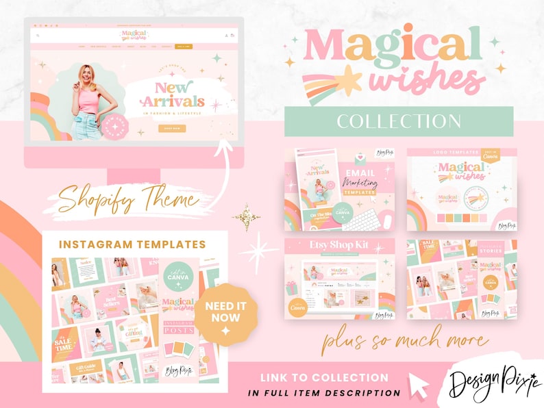 Pastel Rainbow Wix Website Template - Pink Wix Template - Wix Web ...
