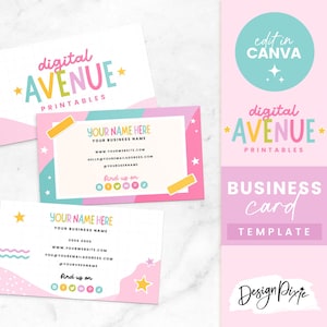 Fun Business Card Template - Canva Business Card - Printables Shop ...