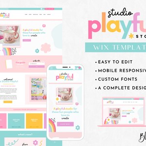 Rainbow Wix Template Creative Wix Website Design Wix Template for Shop ...