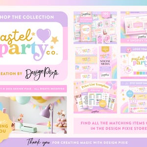 Pastel Party Etsy Banner Templates - Canva Editable Shop Banners for ...